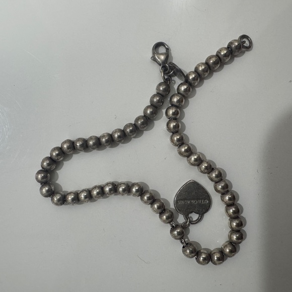 Tiffany & Co. | Jewelry | Tiffany Co Silver Heart Tag Bead Bracelet ...
